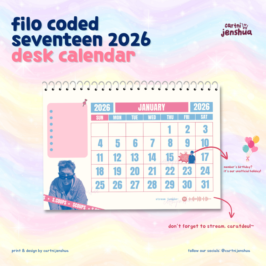 Seventeen Filo Coded 2026 Calendar Fanmade by CartniJenshua | Shopee ...