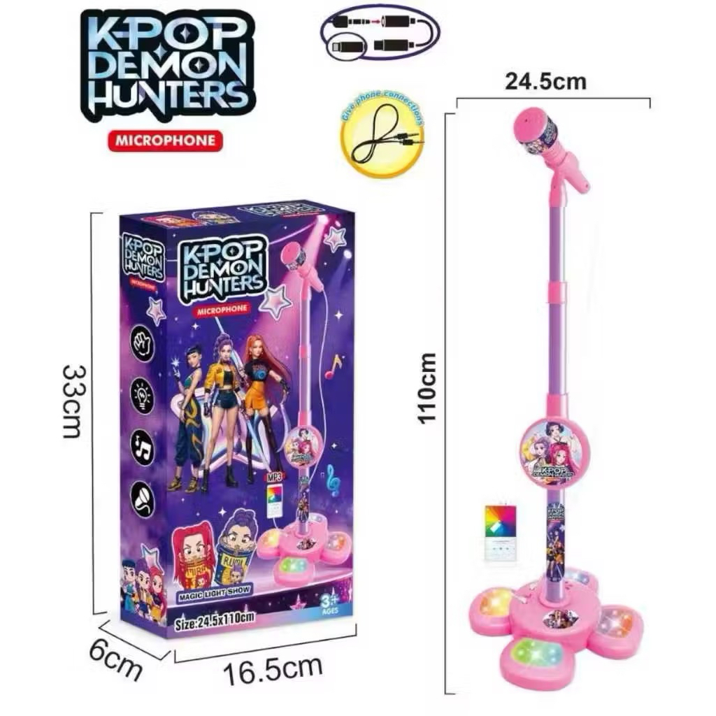 KPOP DEMON HUNTERS HUNTRIX MICROPHONE WITH MUSIC | Shopee Philippines