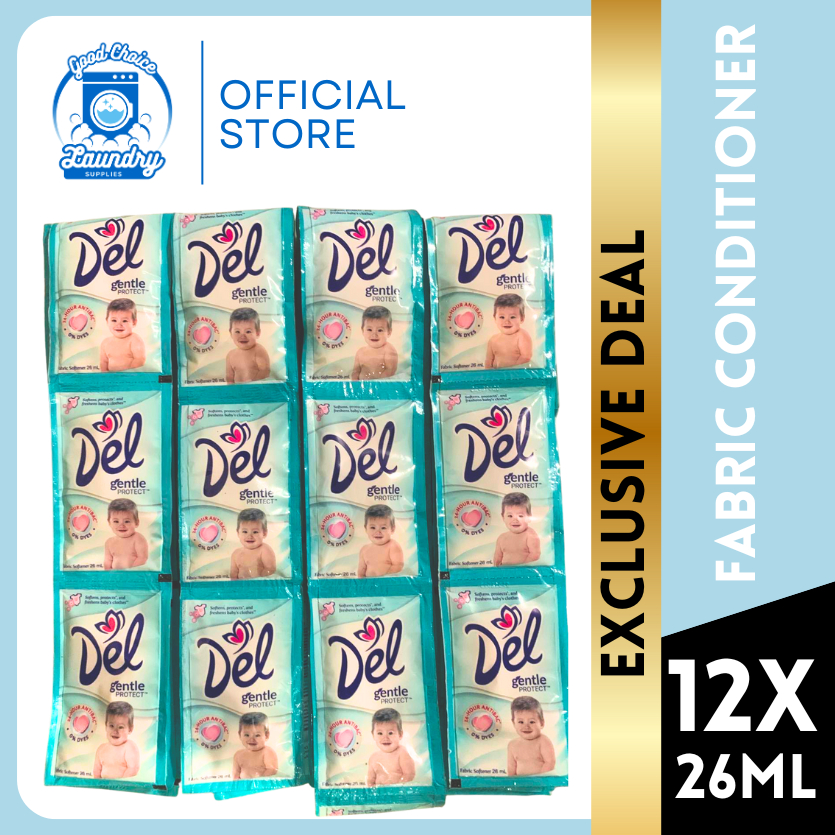 SET OF 12 DEL GENTLE PROTECT FABRIC SOFTENER 26ML | Shopee Philippines