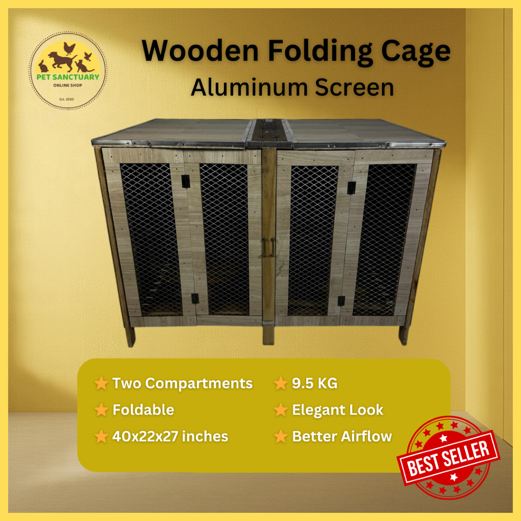 Wooden Folding Cage Aluminum Screen / Standard / Travel box / Kulungan ...
