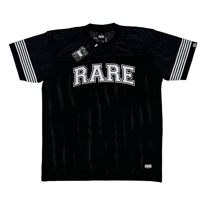 RARE BLOCK FONT LOGO MESH SHIRT IN BLACK, WHITE, RED, BLUE AND BEIGE ...