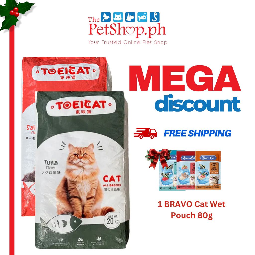 Toei Cat TUNA 20kg ADULT All Breeds (FREE 1 BRAVO Cat 80g) | Shopee ...