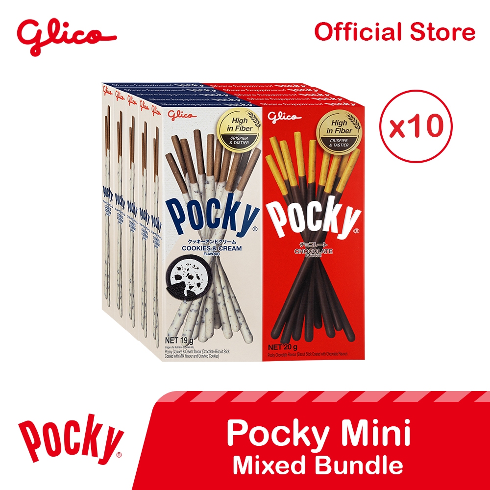 Pocky Mini Mixed Bundle 10s - Chocolate and Cookies & Cream | Shopee ...