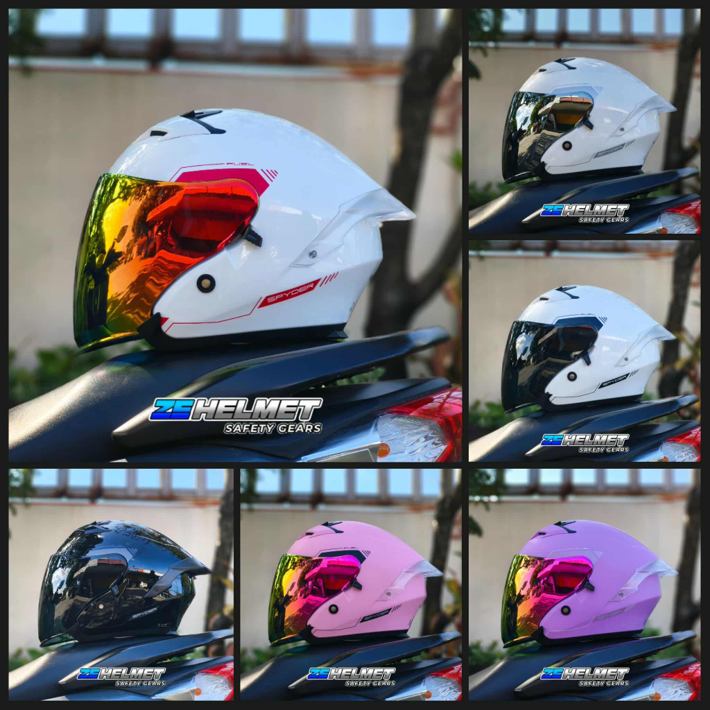 SPYDER FUEL ARTIC WHITE - HALF FACE HELMET | Shopee Philippines