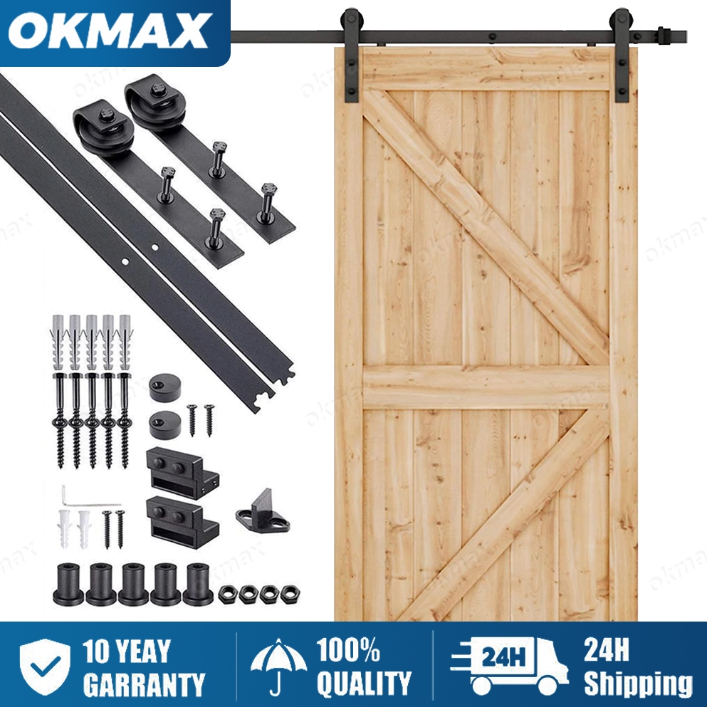8/6.6/6/4.9FT Barn Door Hardware kit Barn Door Track Sliding Door ...