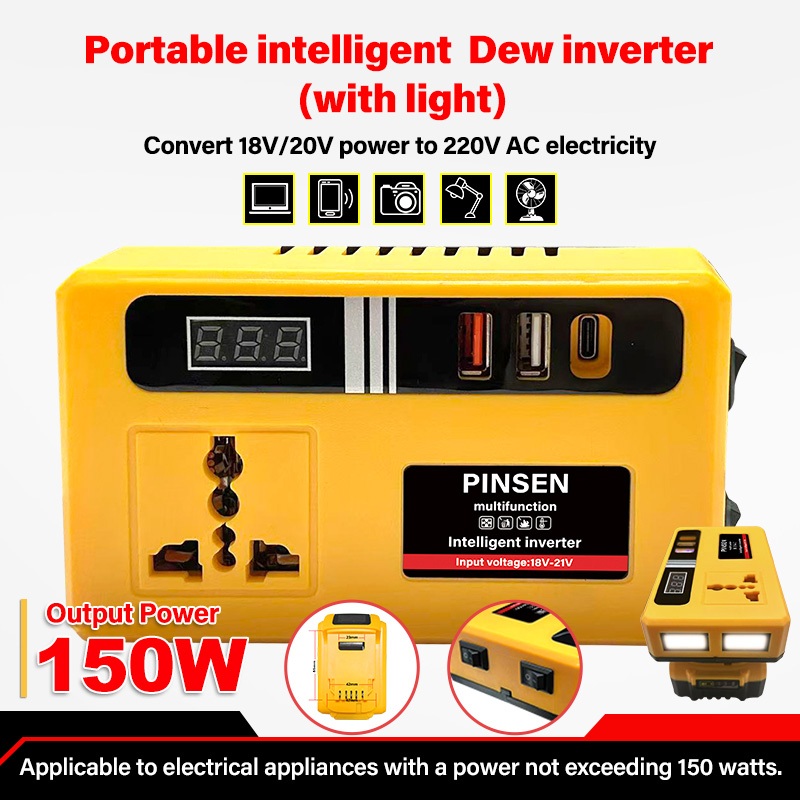 Dewalt Style1plug 21V to 220V Lithium Battery Wireless Portable ...
