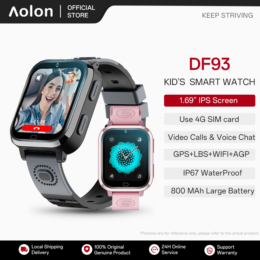 Aolon DF93 Smart Watch for Kids Waterproof GPS Tracking 4g Card Two-way ...