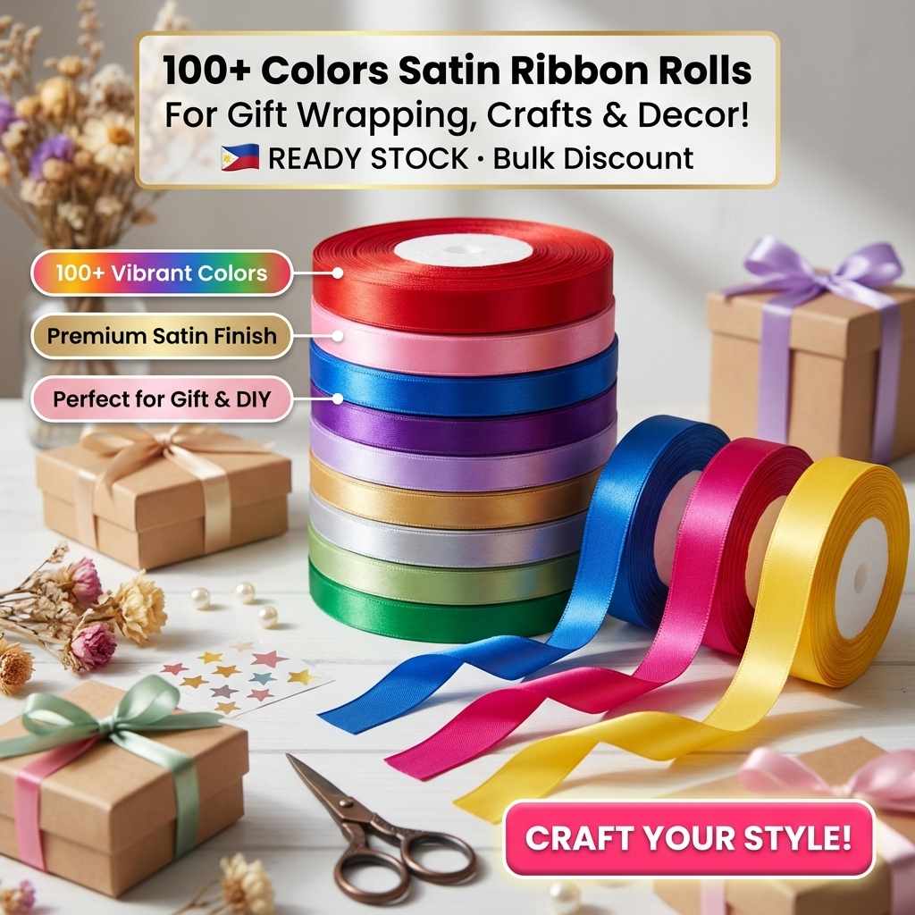 1 cm (22M/roll) ribbon roll gift wrapping ribbon flower making DIY ...