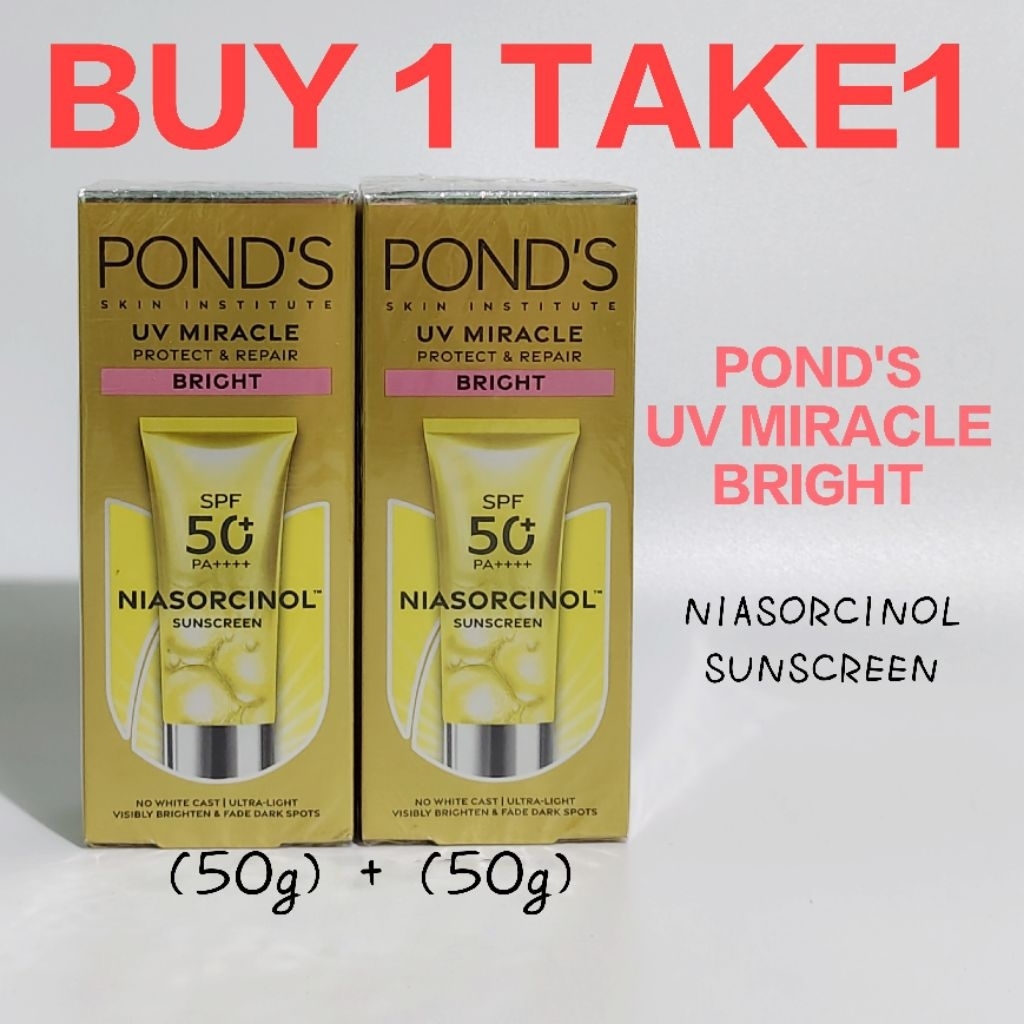 Pond's UV MIRACLE Protect & Repair BRIGHT SPF 50 PA++++ NIASORCINOL ...