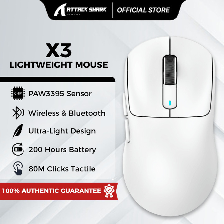 Attack Shark X3 X6 X3 PRO PAW3395 Sensor Lightweight Wireless Gaming ...