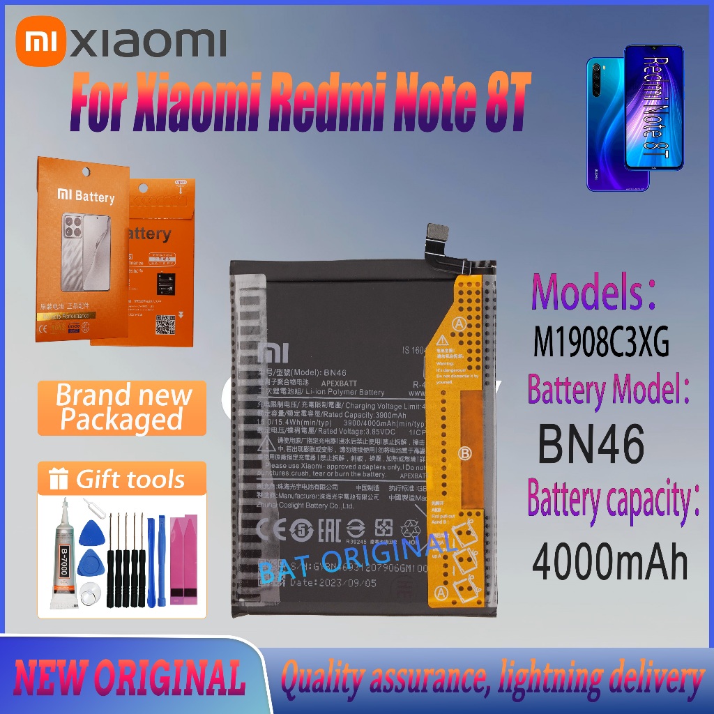 APEXBATT New BN46 Battery for Xiaomi Redmi Note 8T M1908C3XG Mobile ...