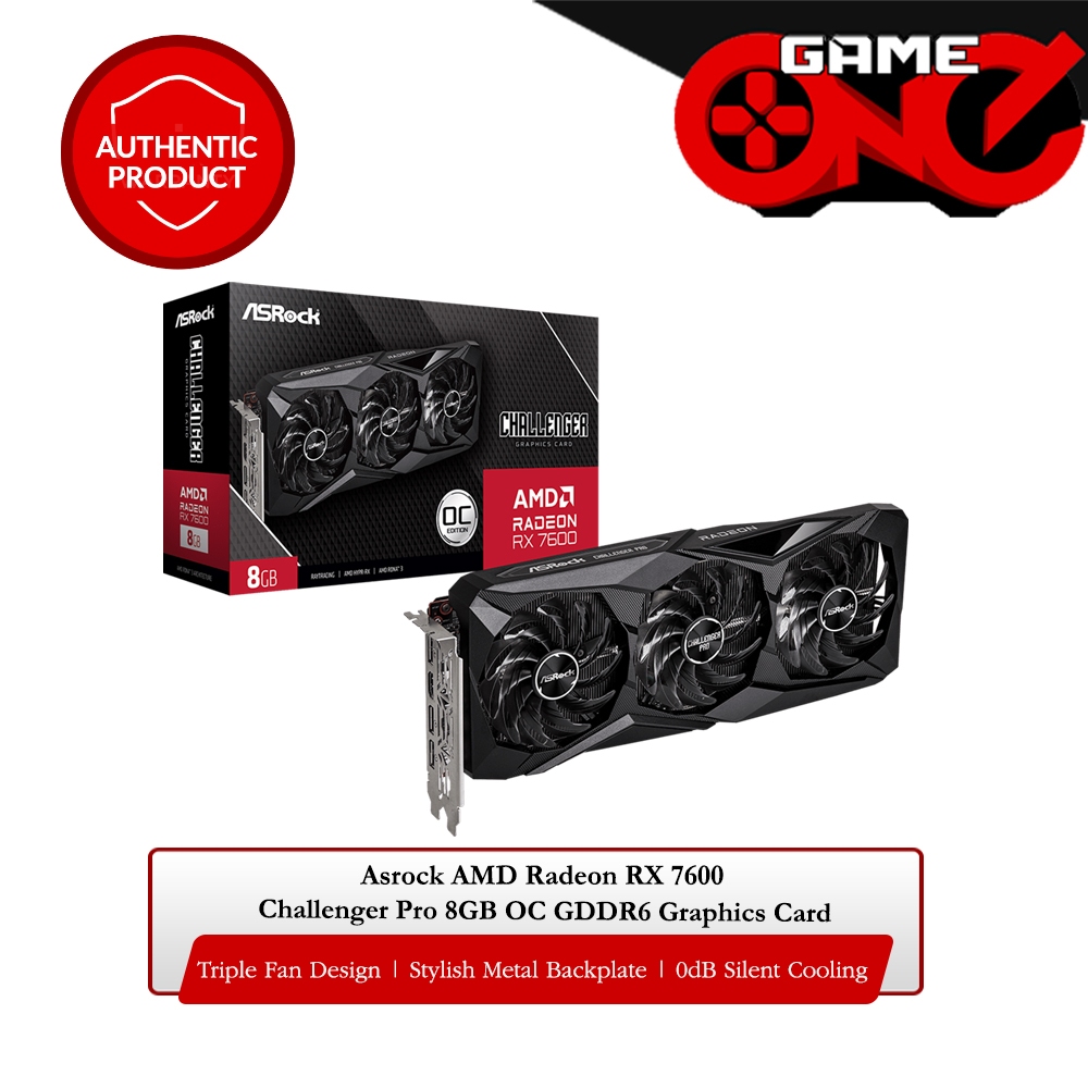 Asrock AMD Radeon RX 7600 Challenger Pro 8GB OC GDDR6 Graphics Card ...