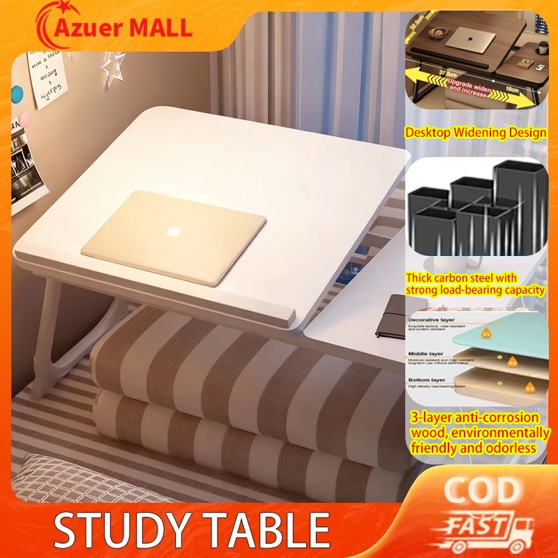 Azuer Upgrade Widen Folding Table Adjustable Study Laptop In Bed Table ...