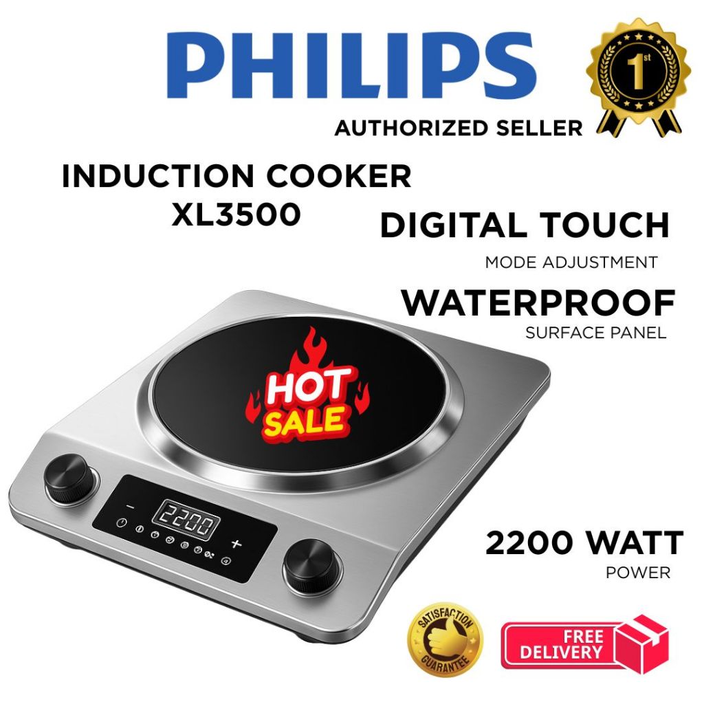 Induction Cooker XL3500 2200W Portable Electric Cooktop with Smart Temp ...