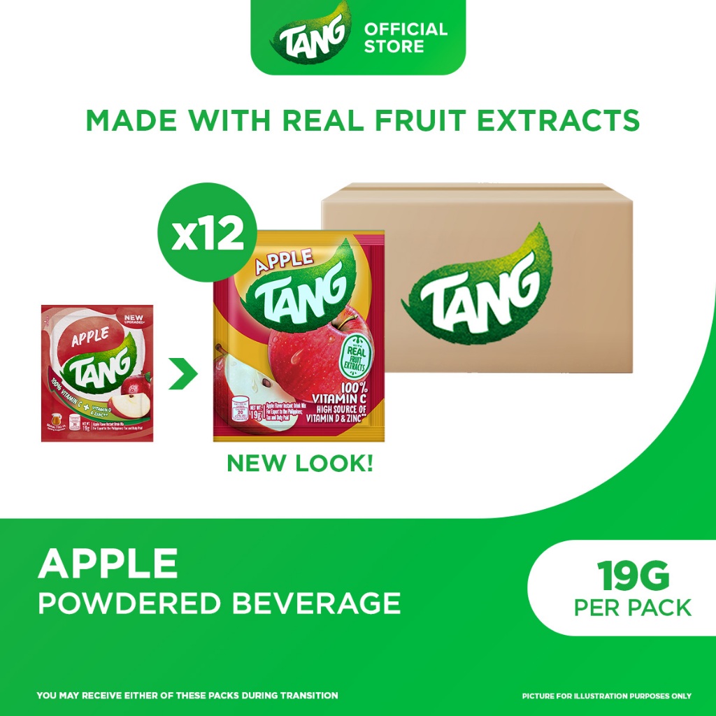 Tang Instant Drink Mix - Apple Flavor 19g (Set of 12) | Shopee Philippines