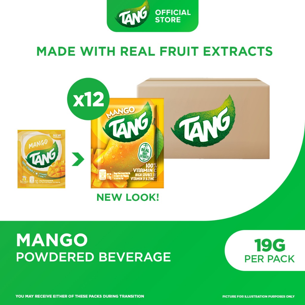 Tang Instant Drink Mix - Mango Flavor 19g (Set of 12) | Shopee Philippines