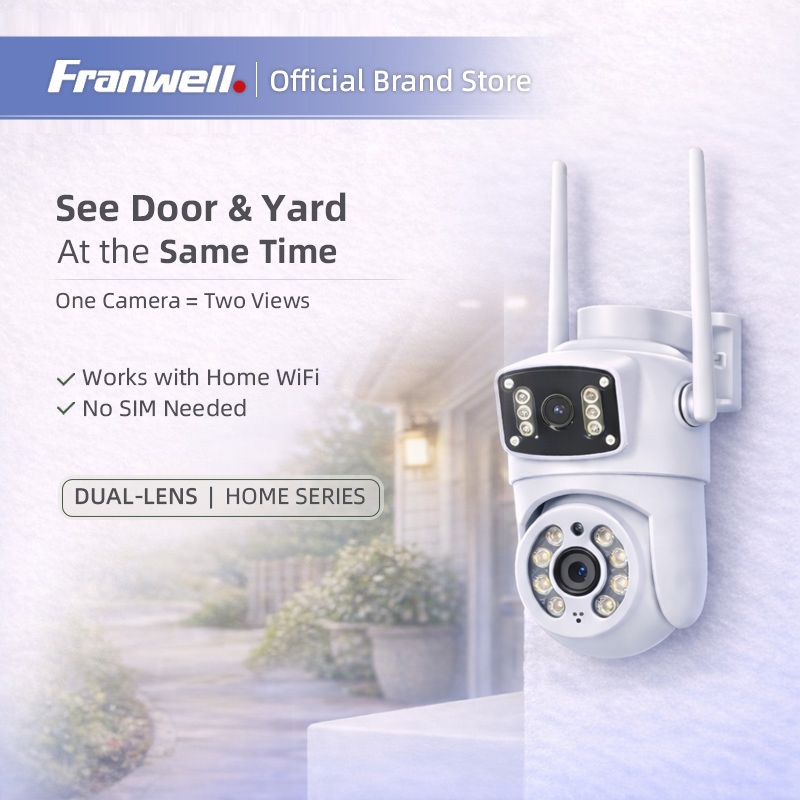 Dual Lens Outdoor CCTV Camera See Gate and Yard at the Same Time Home ...