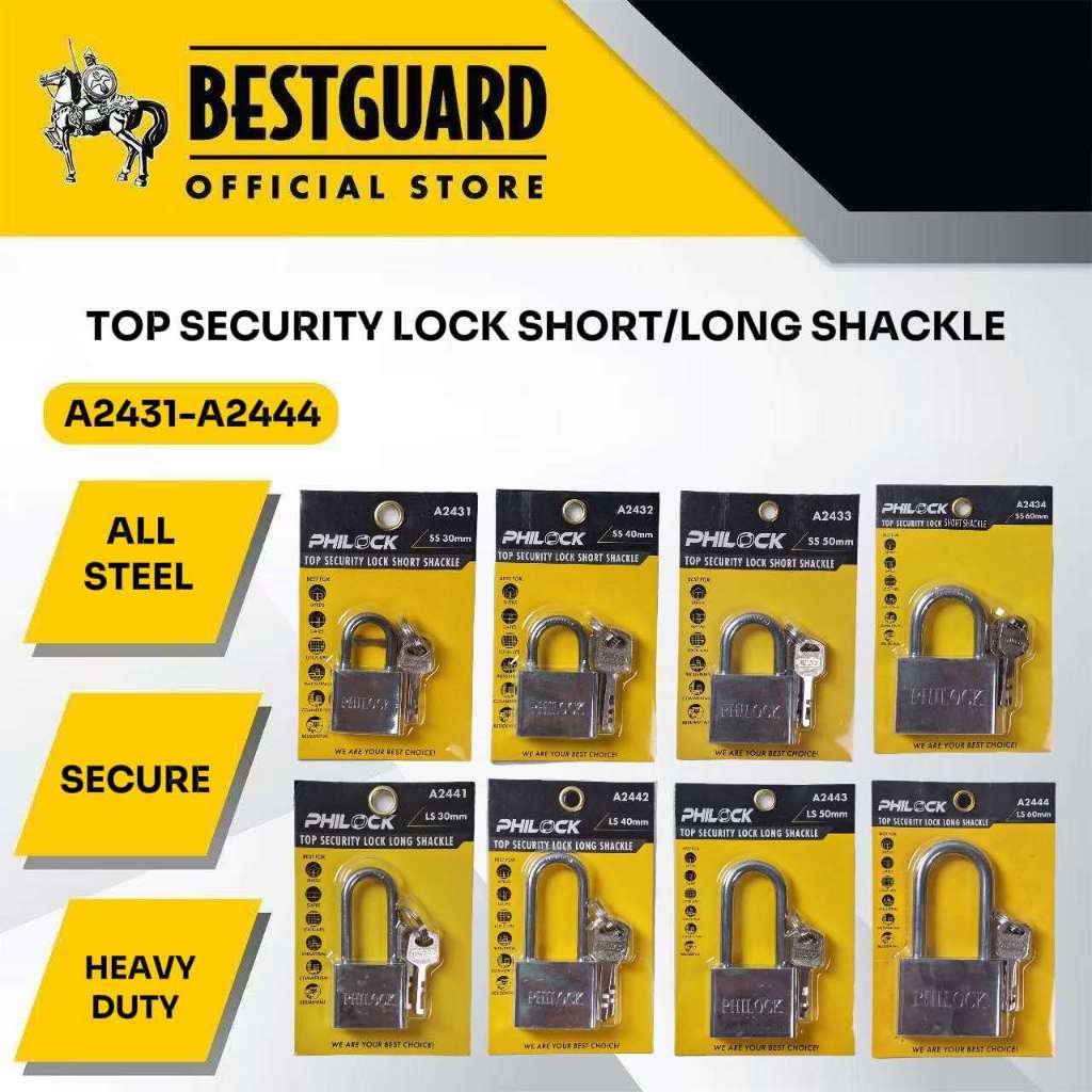 A2431-A2444 Philock Top Security stainless steel iron padlock short ...