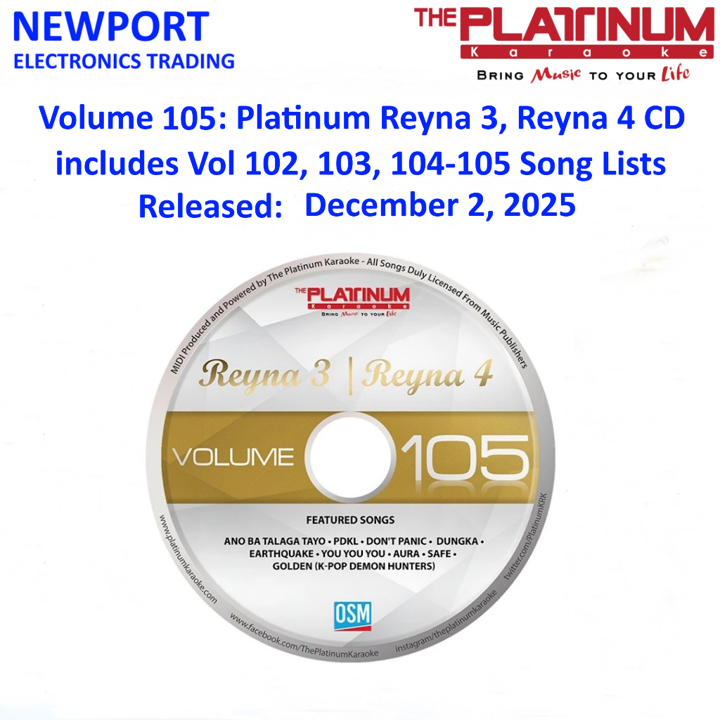 VOLUME 105 PLATINUM REYNA 3, REYNA 4 KARAOKE CD DVD RELEASED DECEMBER 2 ...