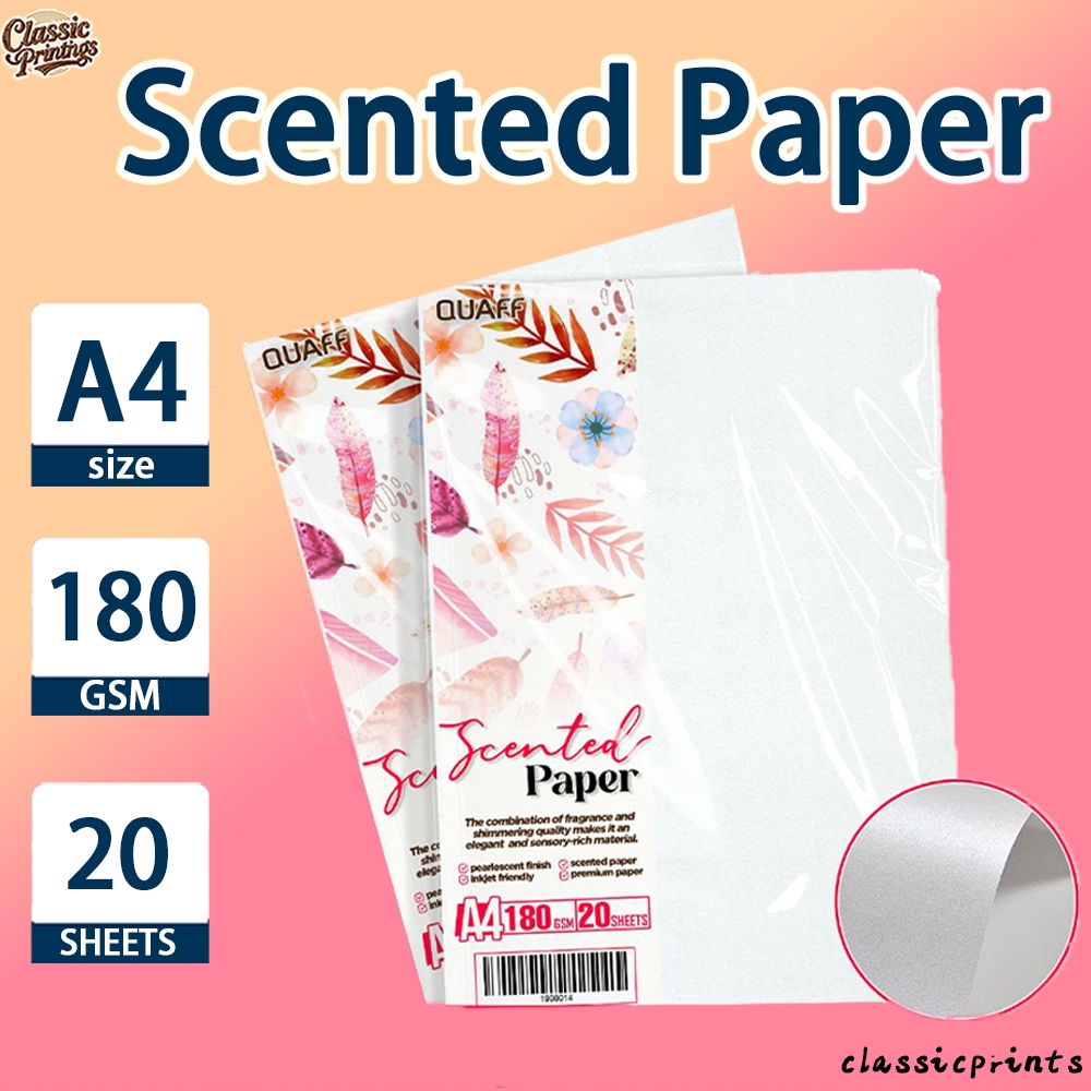 QUAFF Scented Paper 180Gsm A4 White Inkjet Scented Paper(20sheets/pack ...