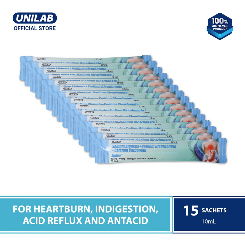 Algina 10mg 15s sachets For Heartburn And Indigestion, For Acid Reflux ...