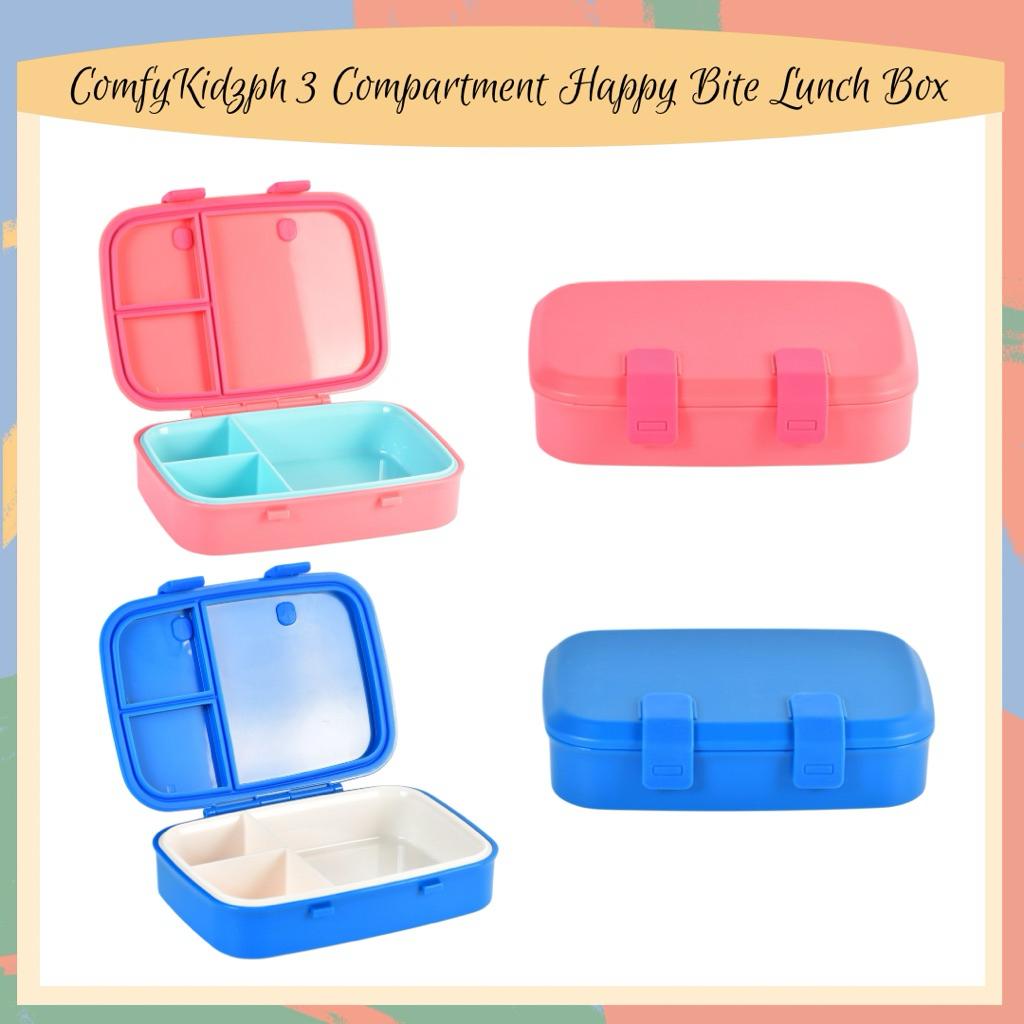 ComfyKidzph 3 Compartment Happy Bite Lunch Box | Shopee Philippines