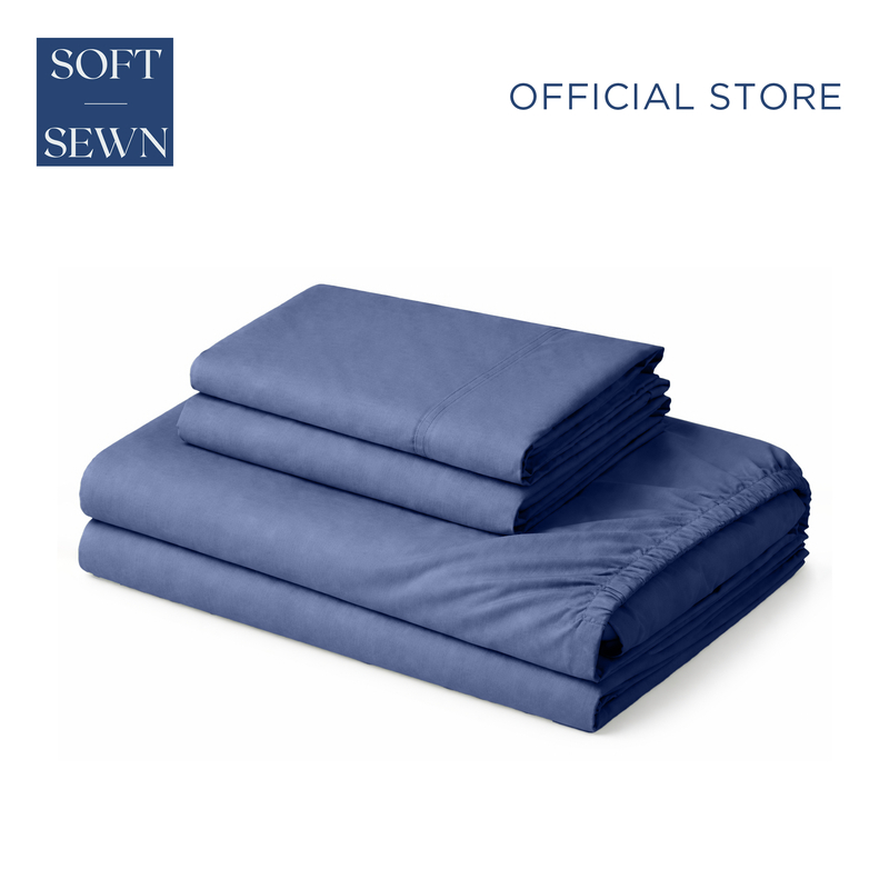 Soft Sewn 4-in-1 Bed Sheet Set | Fully Garterized Microfiber Bed Sheet ...