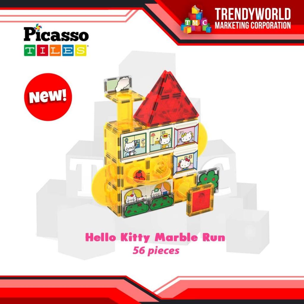 Hello Kitty Picasso Tiles Marble Run 56 pieces Magnetic Tiles for Kids ...