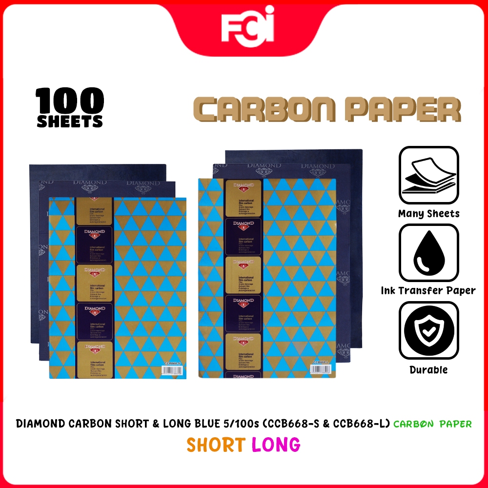 FCI Carbon Paper Long and Short Size 100 Sheets Pack for Clear Copying ...