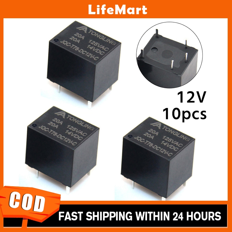 10Pcs Multi-Purpose Relay 5 Pin Electrical Relays 12V For Home ...