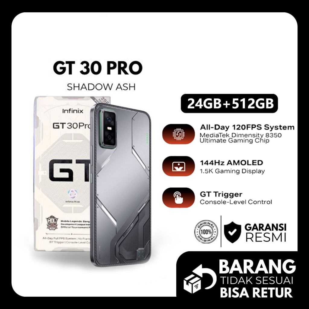 Smart Phone GT 30 Pro 5G 24GB+512GB 144Hz AMOLED 1.5K Gaming Display (1 ...