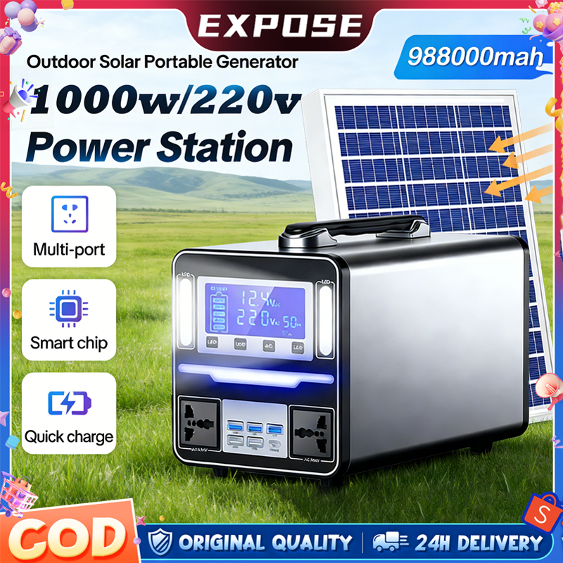 EXPOSE 1000W 988000mAh Solar Power Station 1000W 650W 300W Portable ...