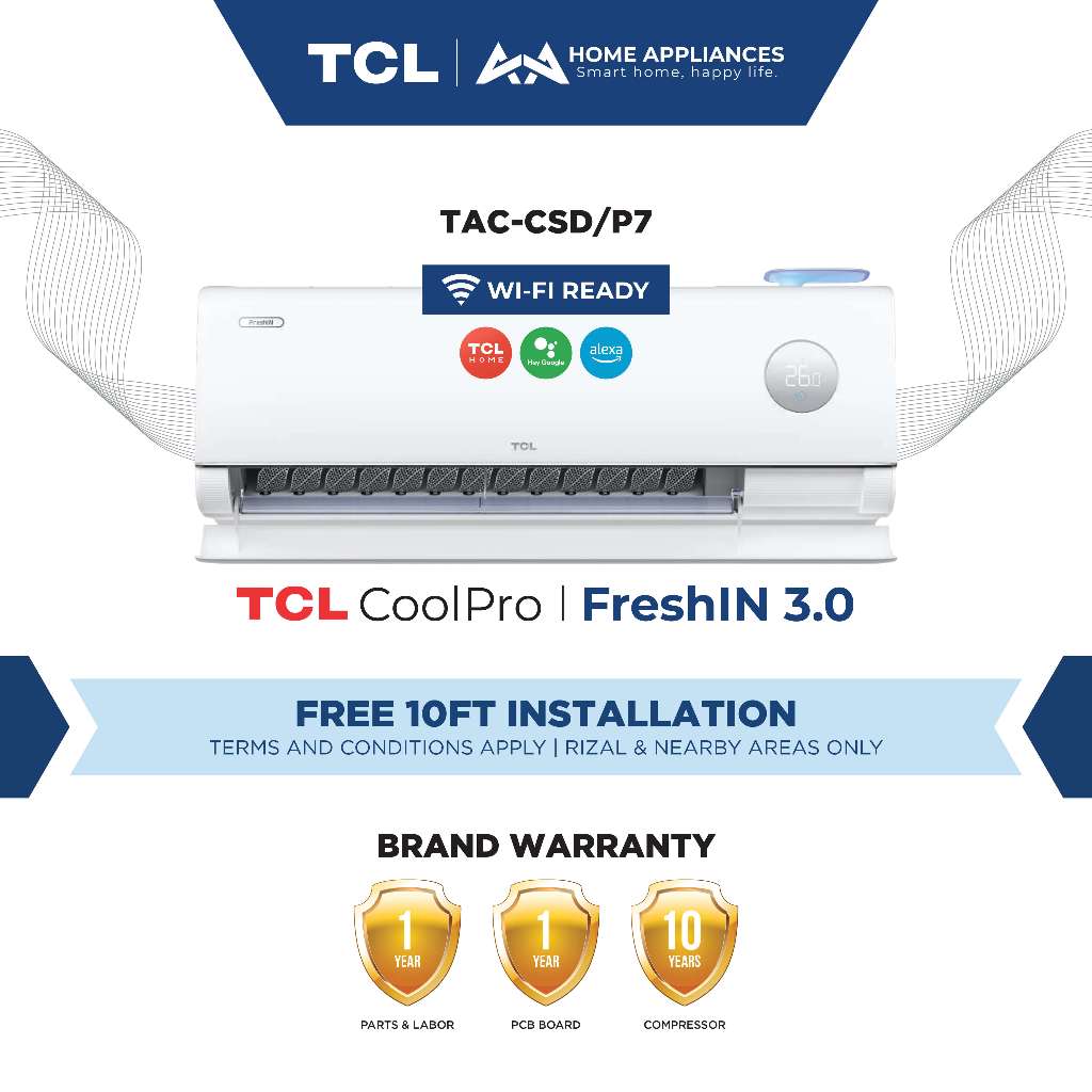 TCL CoolPro | FreshIN 3.0 | Split Type Aircon | AI Full DC Inverter ...