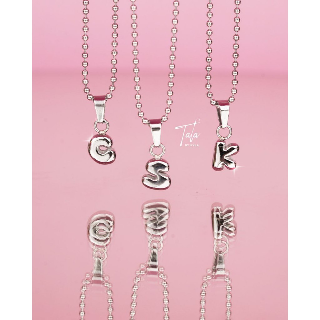TALA by Kyla Balloon Initial Necklace SILVER Stainless Steel ...