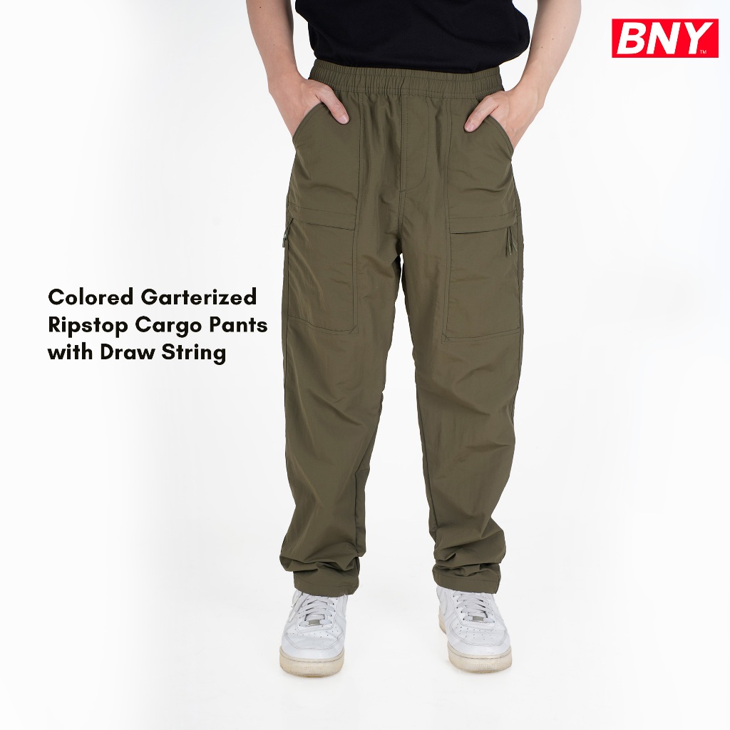 BNY MENS' COLORED GARTERIZED RIPSTOP CARGO PANTS WITH DRAWSTRING (723 ...