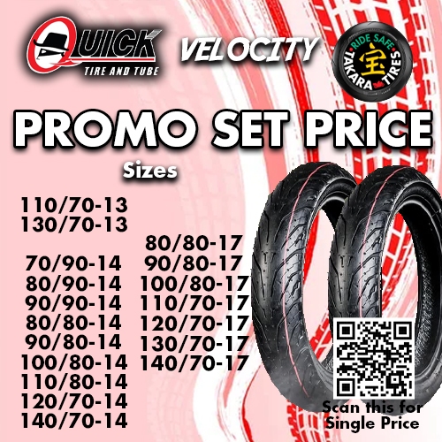 Quick Tire Velocity by 13, 14 17 Promo Set Price by Takara Tires ...