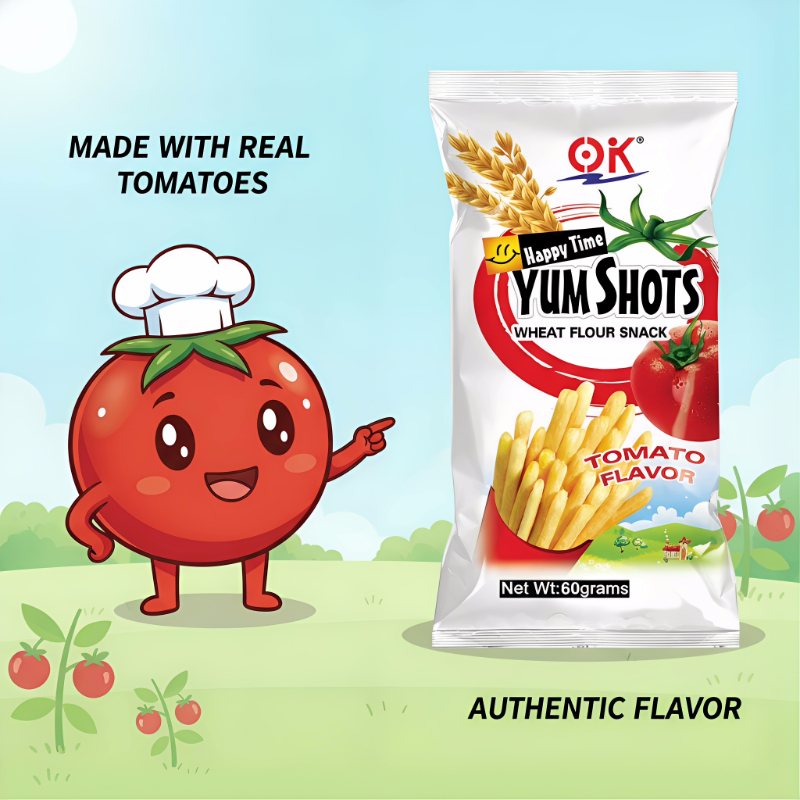 Yum Shots Tomato Flavor Snack 60gram - Delicious and Healthy Crunchy ...