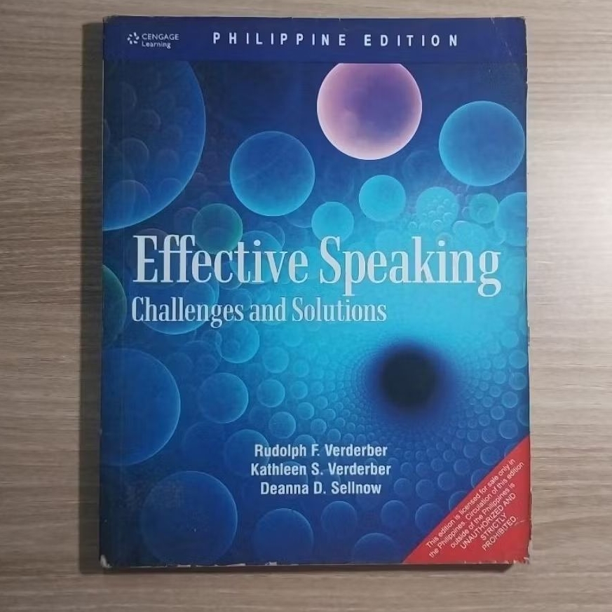 EFFECTIVE SPEAKING: Challenges and Solutions by Rodulph F. Verderber ...