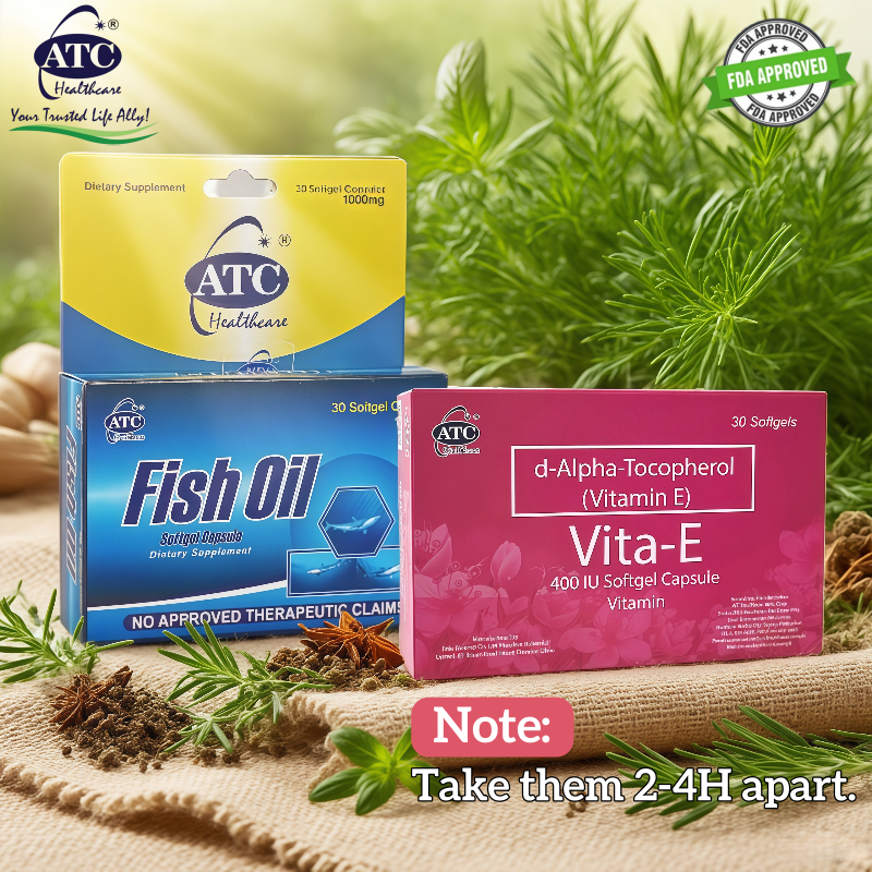 ATC Fish Oil x Vita-E 30's Capsules Healthcare Supplement Heart Brain ...