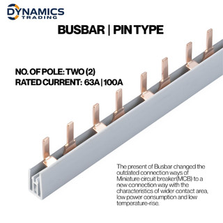 Comb Busbar 2P 63A–100A | Copper Conductive Bar for Circuit Breaker ...
