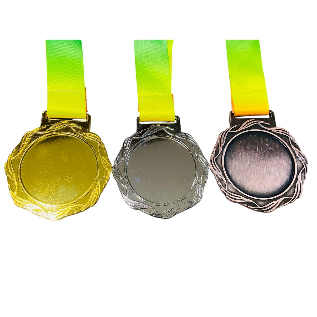 BLANK PLAIN MEDAL 6.5CM GOLD \ SILVER \ BRONZE PREMIUM LACE ( CUSTOMIZE ...