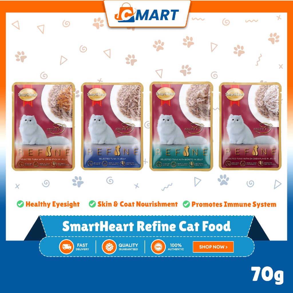 SmartHeart Adult Refine Wet Cat Food 70g | Jelly Pouch | Tuna | Tuna ...