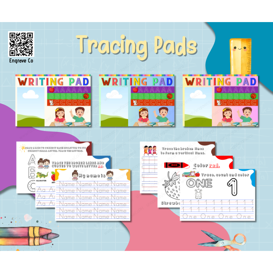 Personalized Tracing Pad Name Tracing Alphabet Number Colors Shapes ...