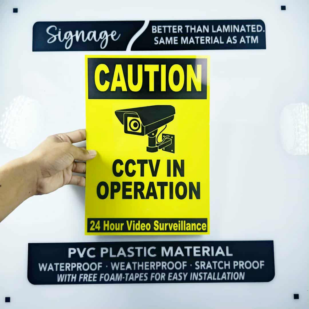 SIGNAGE - CAUTION CCTV IN OPERATION - PVC PLASTIC MATERIAL SIGNAGE ...