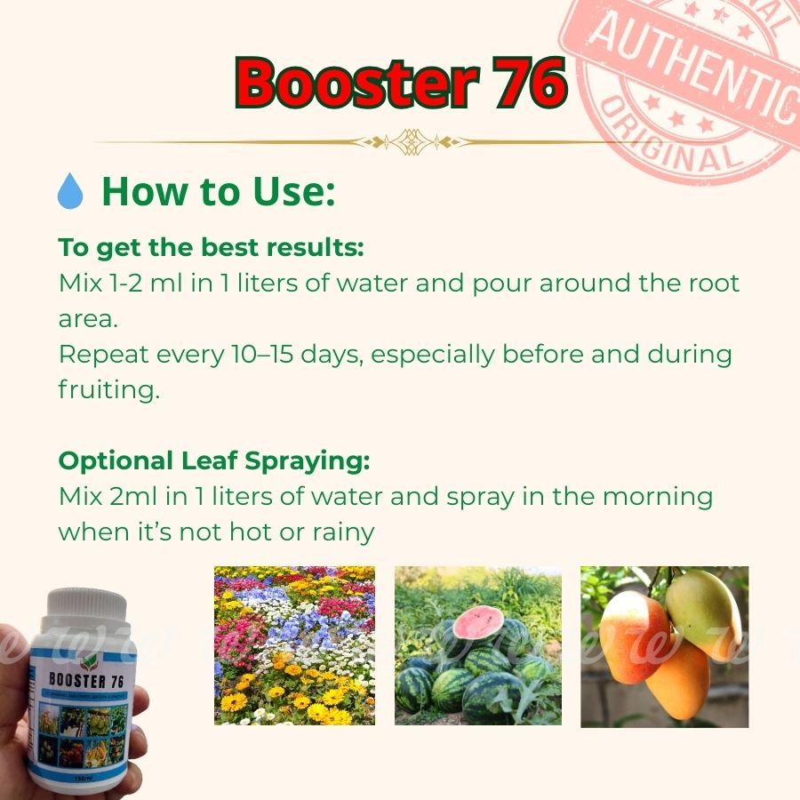 Booster 76 (150ml) – Organic Plant Fertilizer, Stimulates Flowering ...
