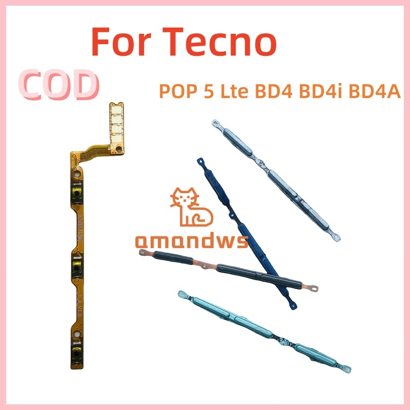 For Infinix Tecno Pop 5 Lte BD4 BD4i BD4A Power Volume Side Button Flex ...