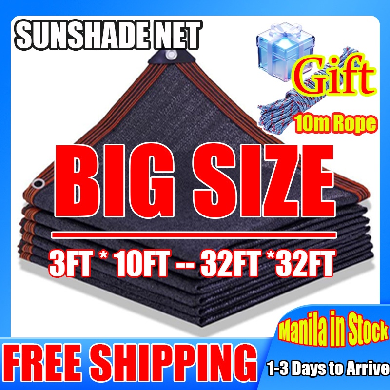 Big Size Sunshade Net Makapal Anti-UV 95% Black Shading Net Dense ...
