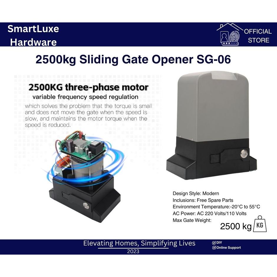 SmartLuxe Heavy-Duty Electric Gate Opener SG-05 for Sliding Gates ...