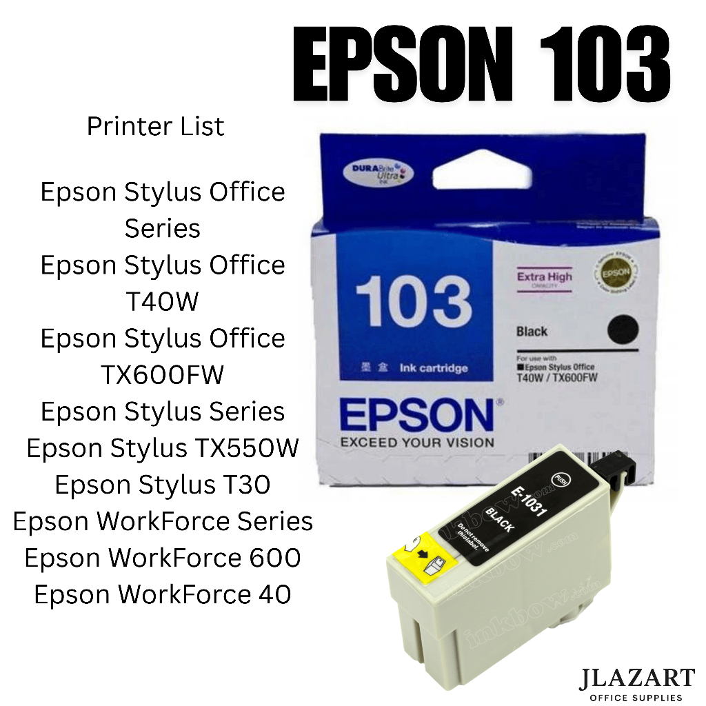 Epson 103 Black Ink Cartridge | DURABrite Ultra Extra High Capacity ...