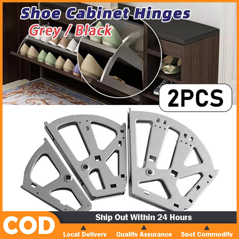 Set of 2 Shoe Cabinet Hinges Steel Shoe Rack Shelf Flip Rack Hardware ...